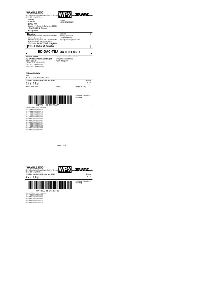 Waybill | PDF | Written Communication | Transport