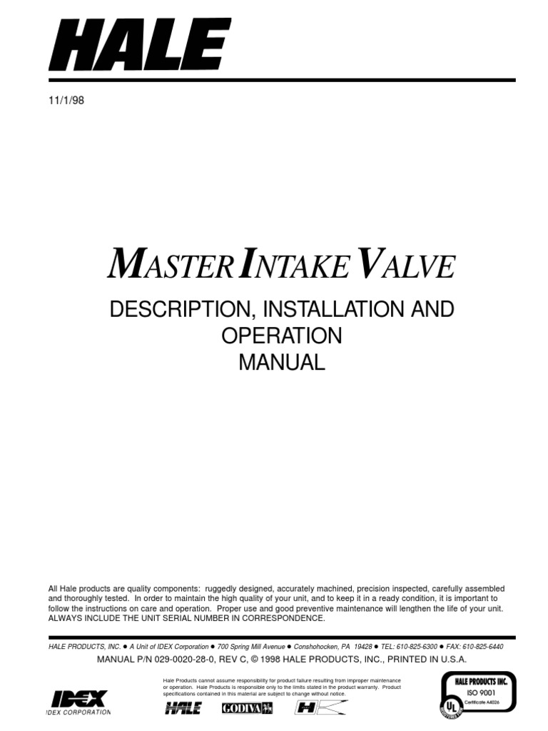 Master Parts Hale Doble Via | PDF | Valve | Pump