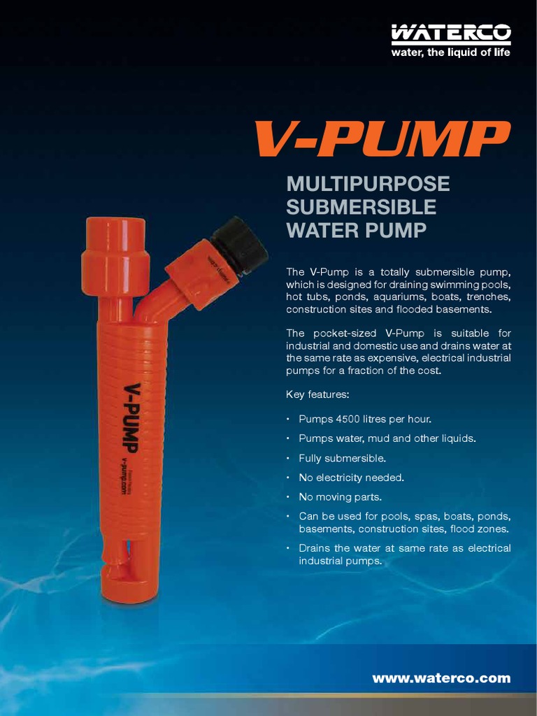 V-Pump: Multipurpose Submersible Water Pump | PDF | Pump | Water