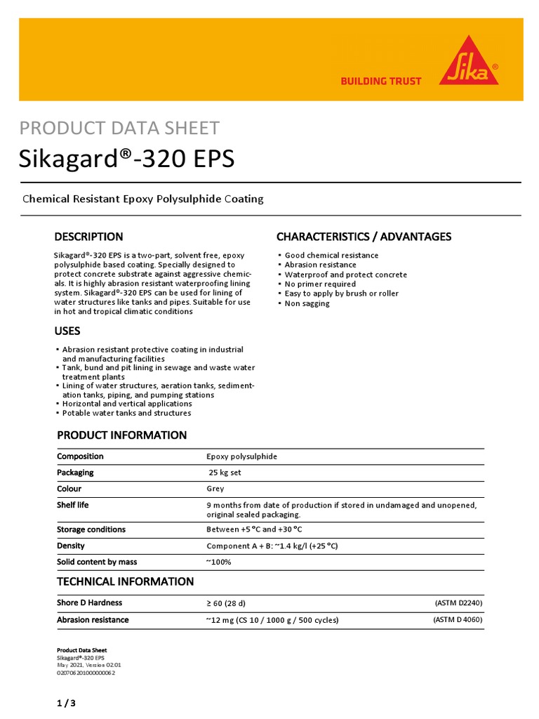 Sikagard®-320 EPS: Product Data Sheet | PDF | Humidity | Concrete