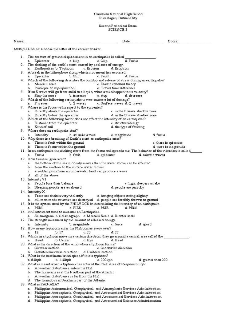 Grade 8 Science | PDF | Earthquakes | Comet
