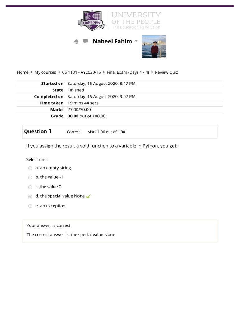 Review Quiz - Attempt Review2 | PDF | Computer Programming | Programming Language