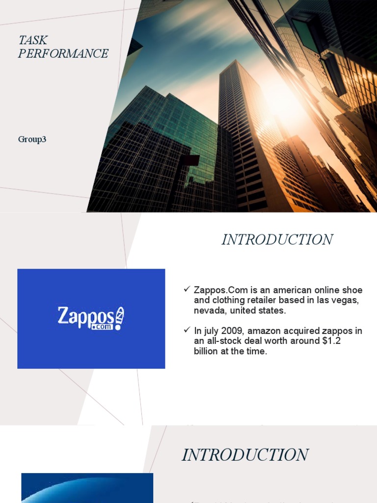 Task Performance: Group3 | Download Free PDF | Zappos | Organizational Culture
