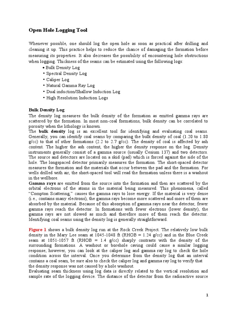 Open Hole Logging Tool: Bulk Density Log | PDF | Physical Sciences ...
