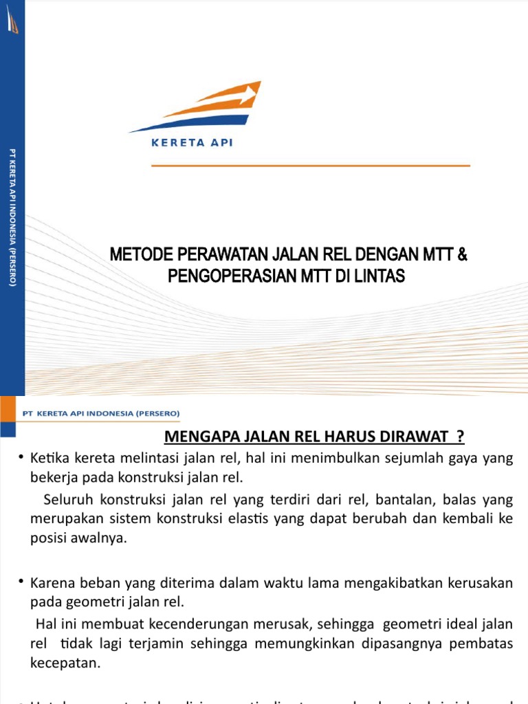 Metode Perawatan Jalan Rel Dengan MTT | PDF
