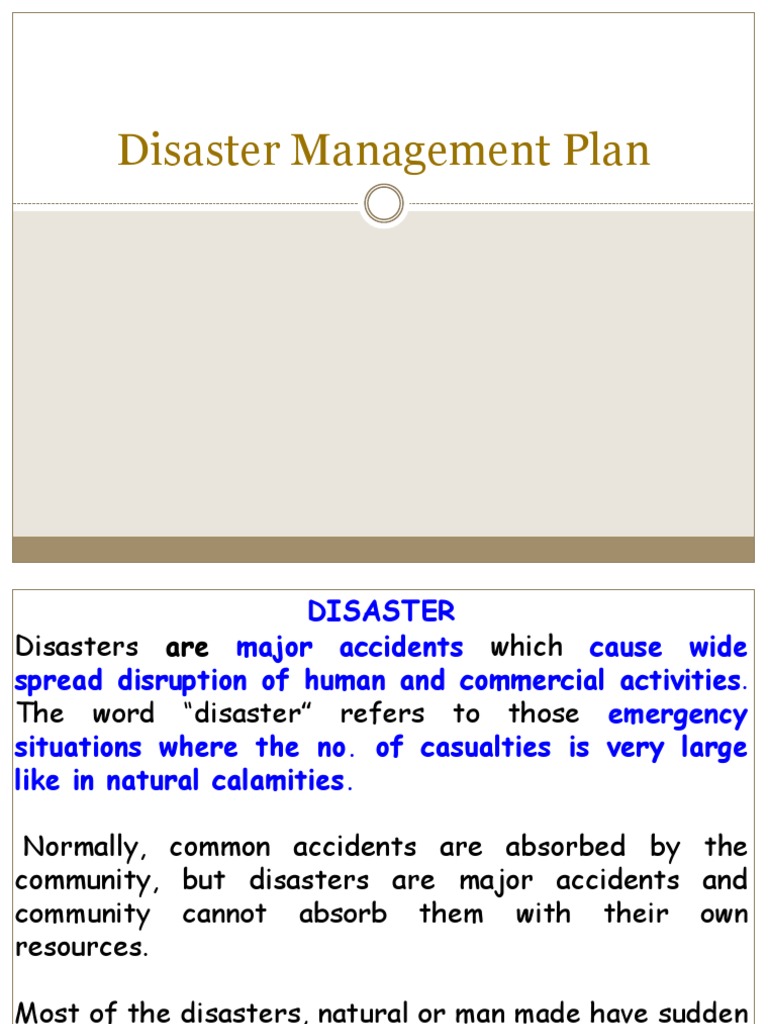 Disaster Management Plan | PDF | Emergency Management | Emergency