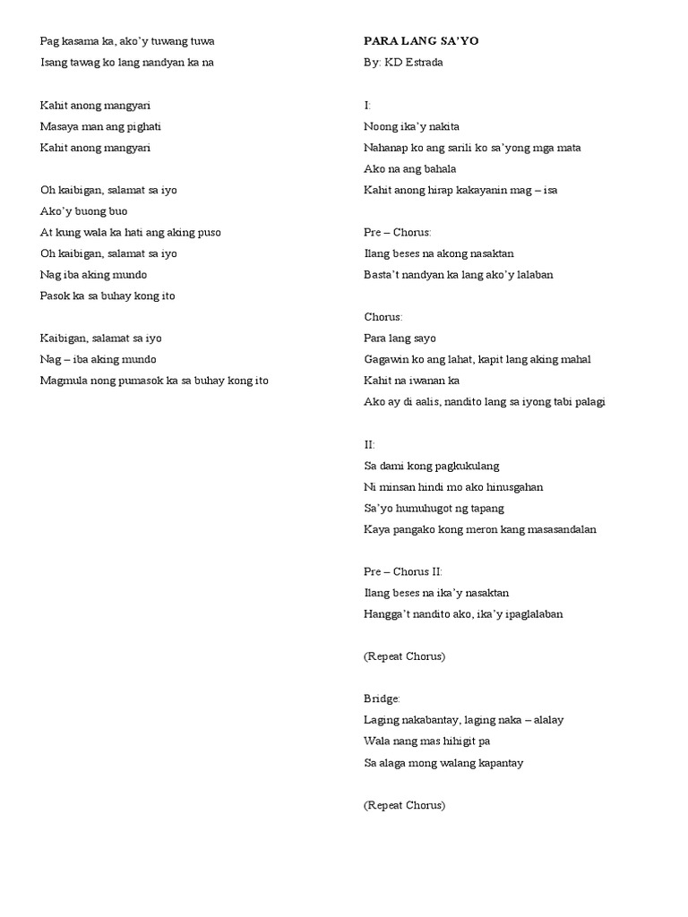 PBB Celebrity Season 10 Original Songs | PDF