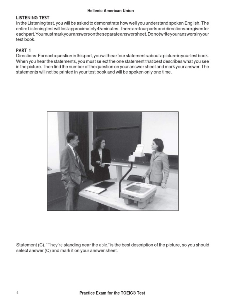 Listening Test: Hellenic American Union | PDF | Books | Economies