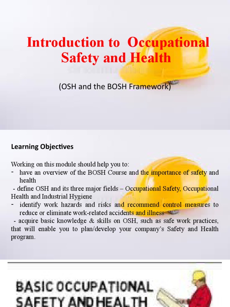 Introduction To Occupational Safety and Health: (OSH and The BOSH ...