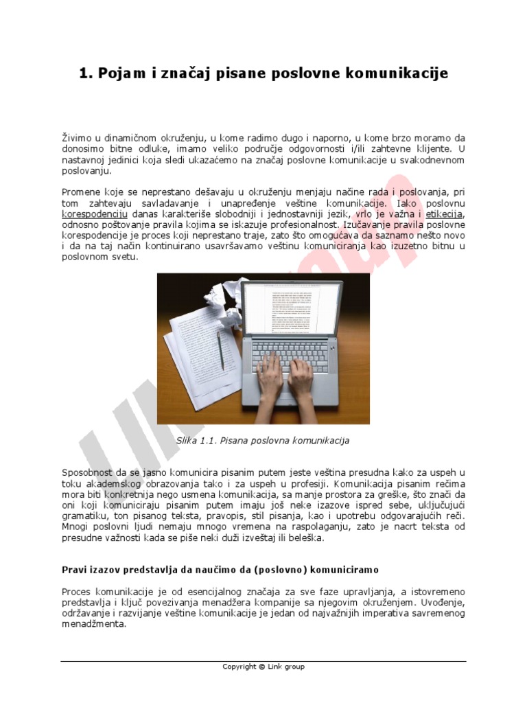 1 Pojam I Značaj Pisane Poslovne Komunikacije | PDF