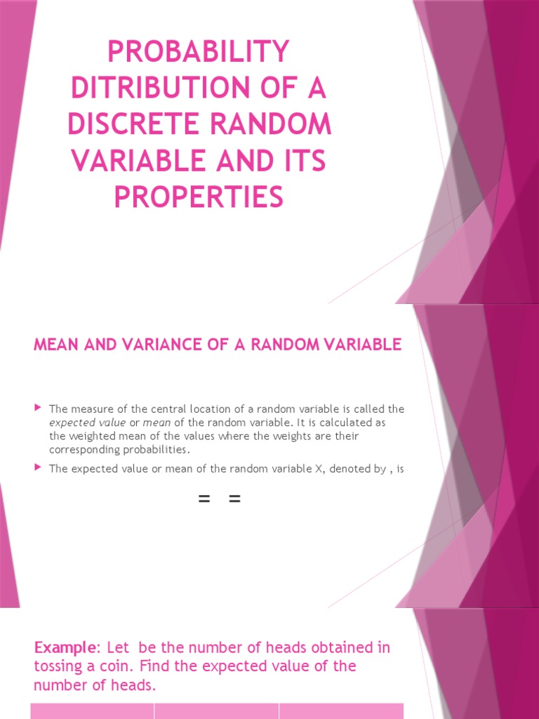 Discrete Random Variable Properties | PDF | Variance | Expected Value