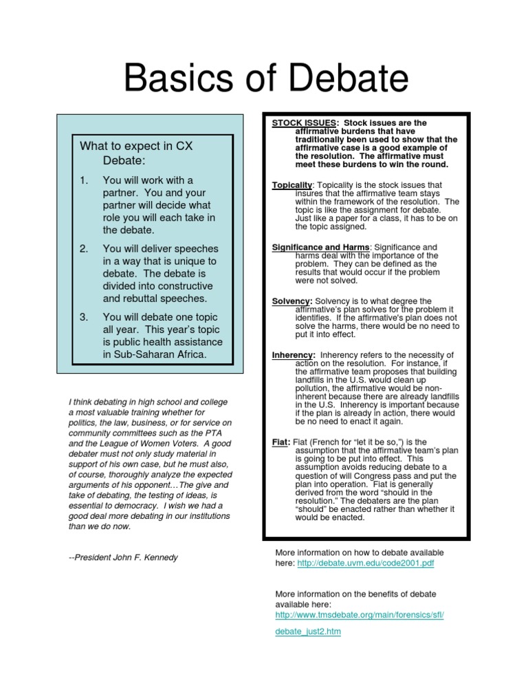 Understanding Debate Fundamentals | PDF | Public Sphere | Government