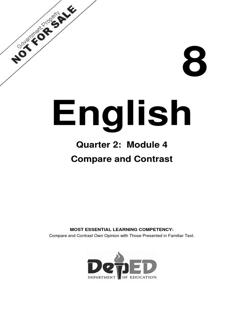 English: Quarter 2: Module 4 Compare and Contrast | PDF | Reading ...