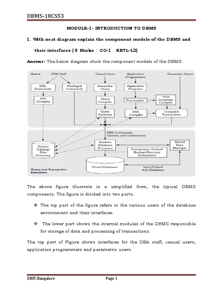 Dbms-Module-1 Solutions | PDF | Databases | Conceptual Model