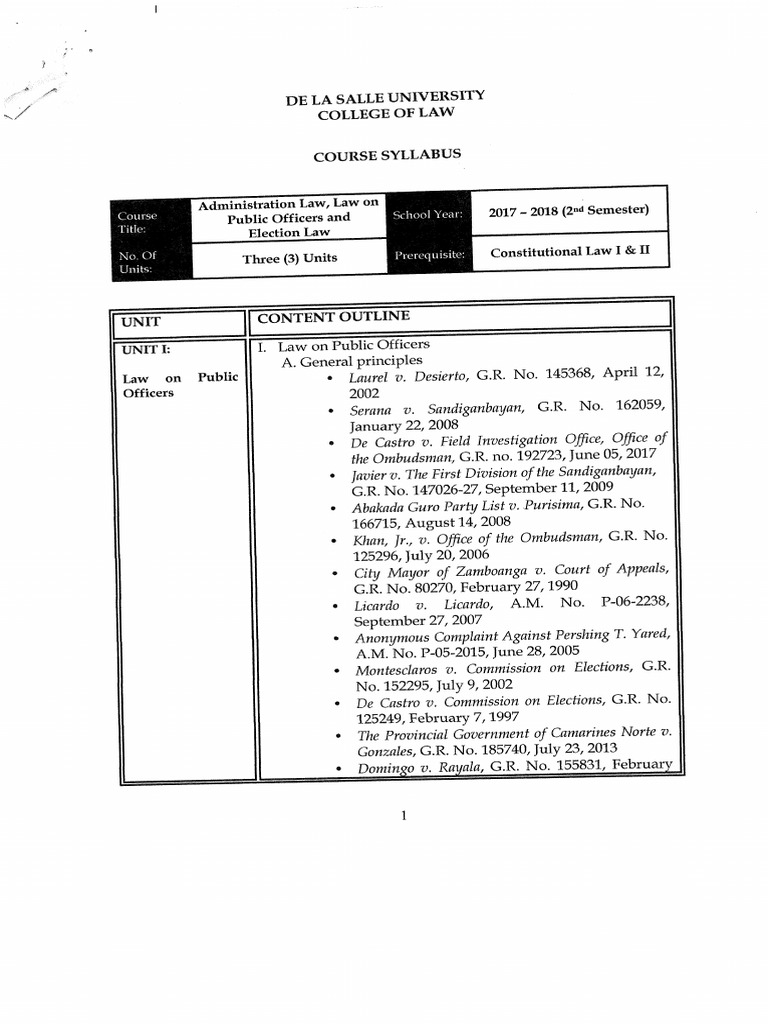 ADMIN PUB OFFICE ELECTION Syllabus | PDF