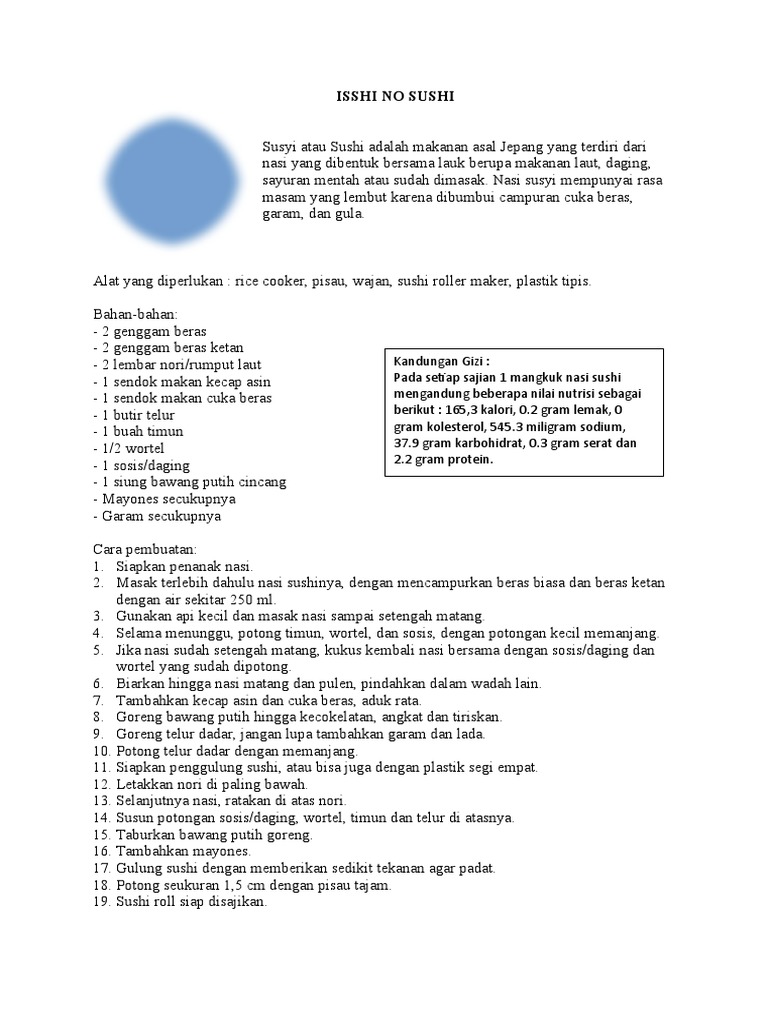 Proposal Sushi | PDF