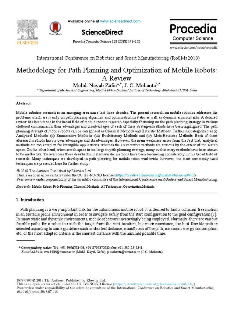 Methodology For Path Planning and Optimization of Mobile Robots: A Review Methodology For Path ...