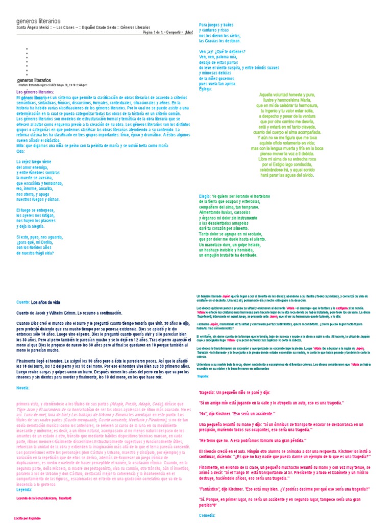 Generos Literarios | PDF