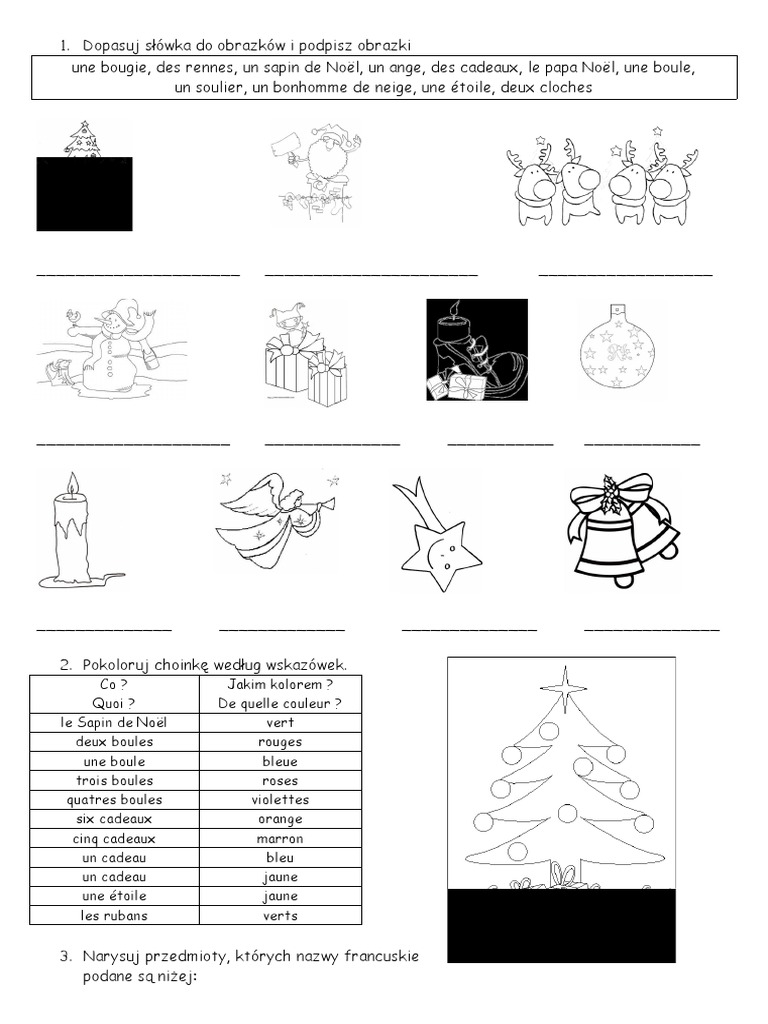 Noel Lexique Exercices | PDF | Sapin de Noël | Noël