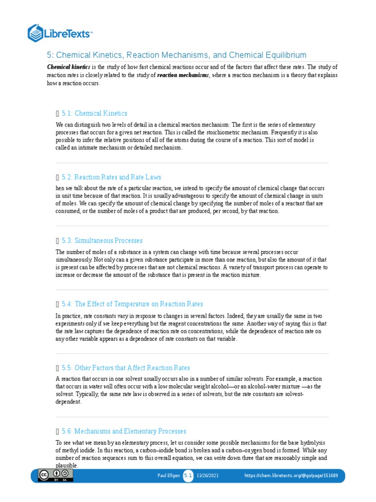 05 Chemical Kinetics Reaction Mechanisms and Chemical Equilibrium | PDF ...
