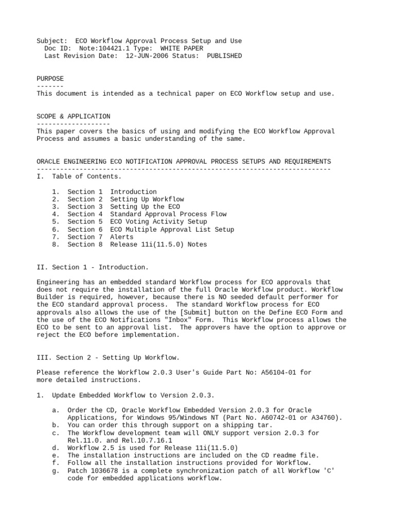 ECO Workflow Approval Process Setup and Use | PDF | Icon (Computing ...