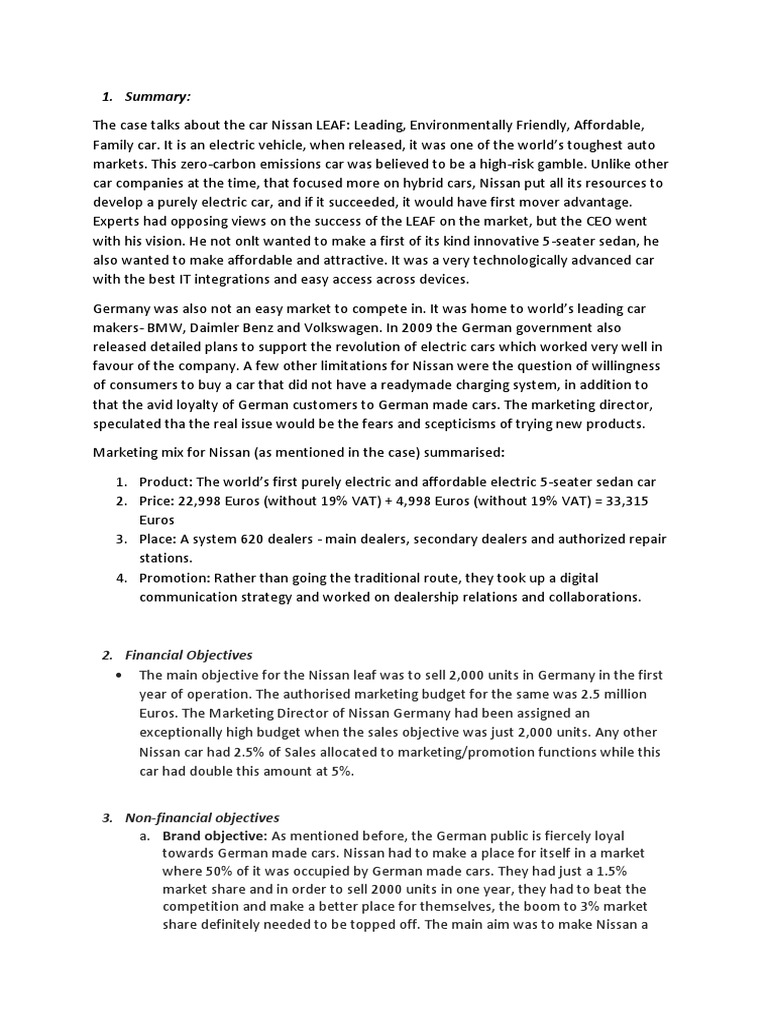 Nissan Case Study | PDF | Car | Market Segmentation