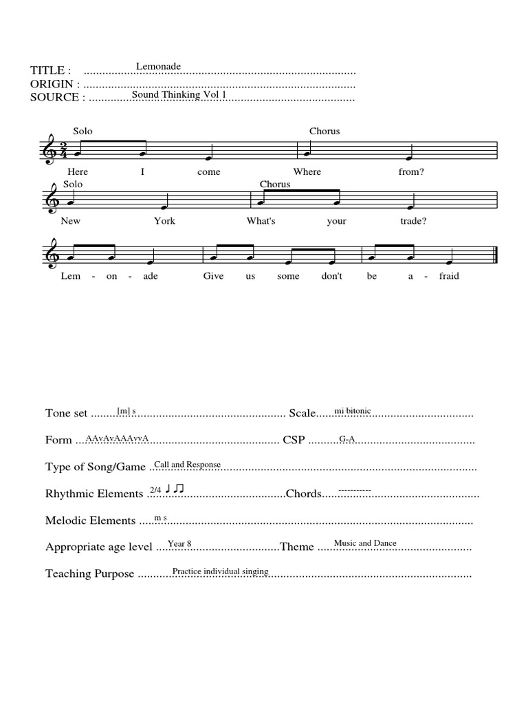 Lemonade | PDF | Musical Forms | Music Theory