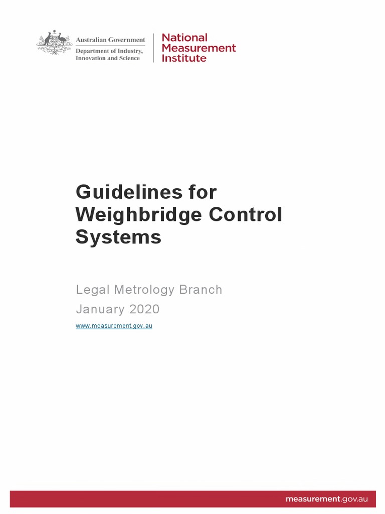 Guidelines Weighbridge Control Systems | PDF | Metrology | Measurement