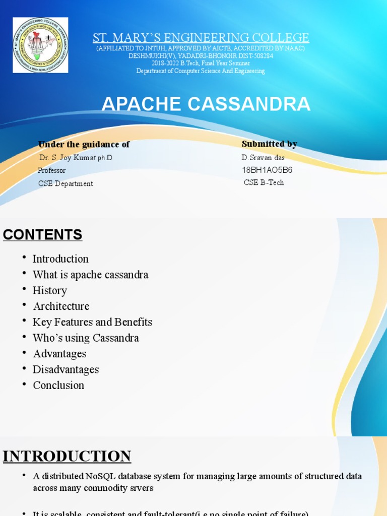 Shravan Apache Cassandra | PDF | Cloud Computing | Computing