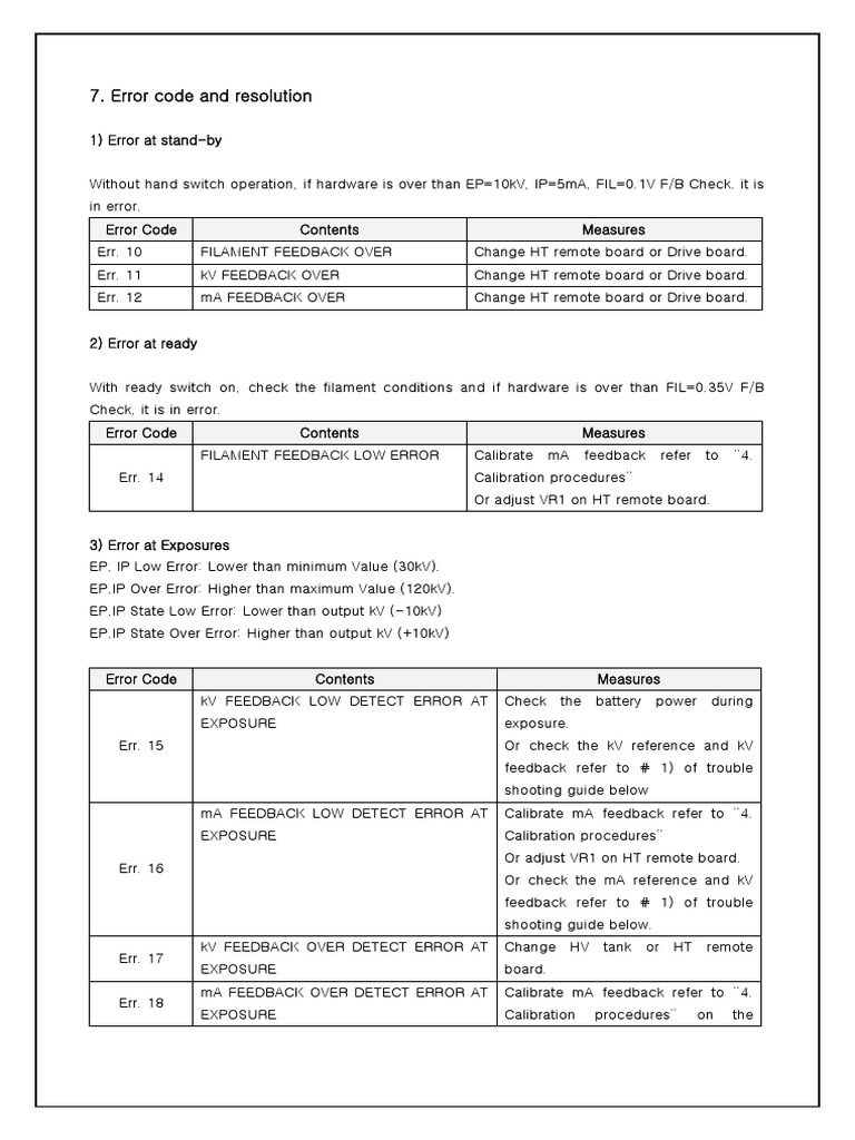 POX-100BT Error Trouble Shooting 20170927 | PDF | Calibration | Electrical Equipment