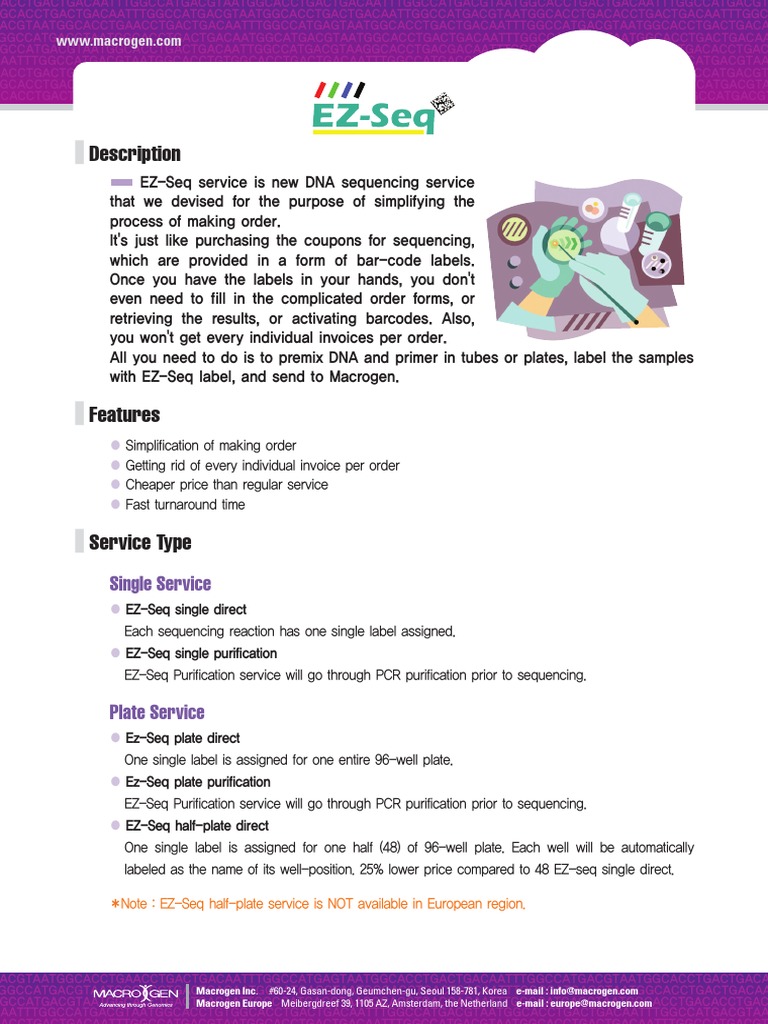 Sequencing Macrogen EZSeq | PDF | Polymerase Chain Reaction | Dna ...