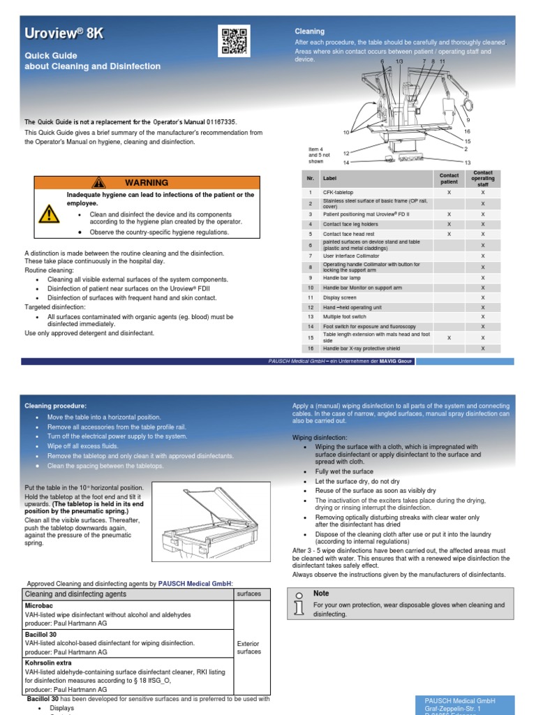 Uroview 8K: Quick Guide About Cleaning and Disinfection | PDF | Hygiene ...