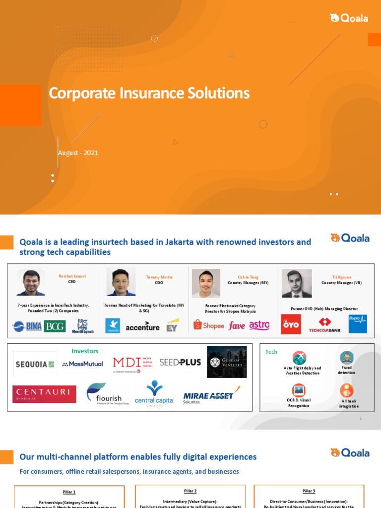 Qoala - Corporate Solutions - Aug 2021 | PDF | Insurance | Employment