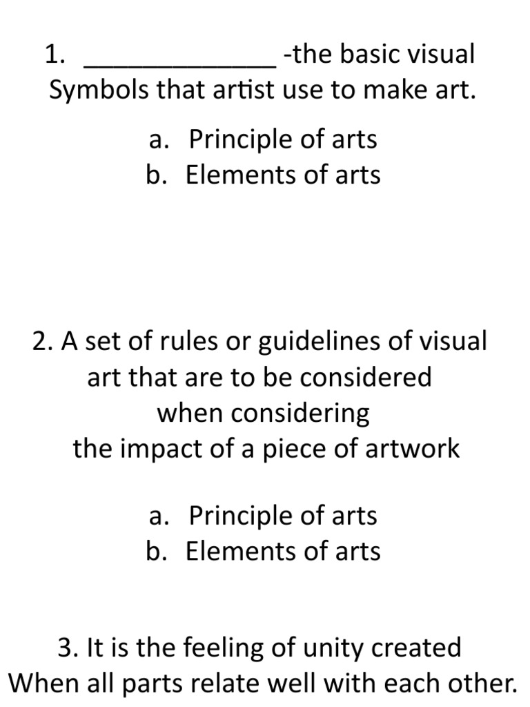 The Basic Visual Symbols That Artist Use To Make Art. A. Principle of ...