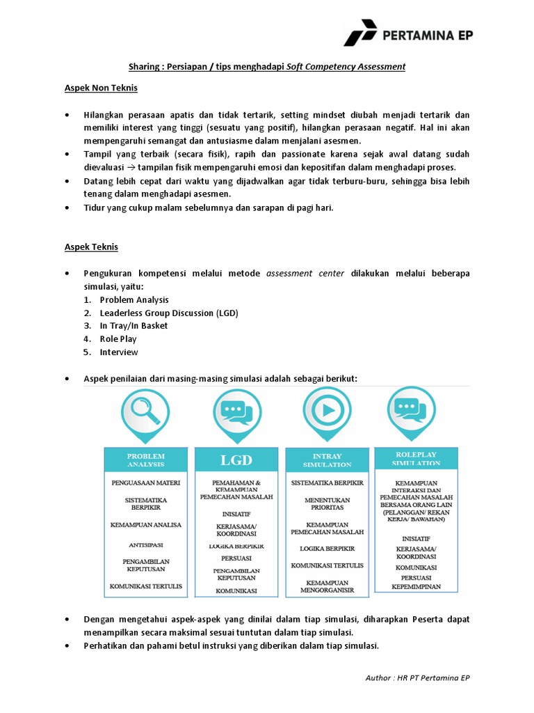 Tips Persiapan Menghadapi Assessment Soft Competency | PDF