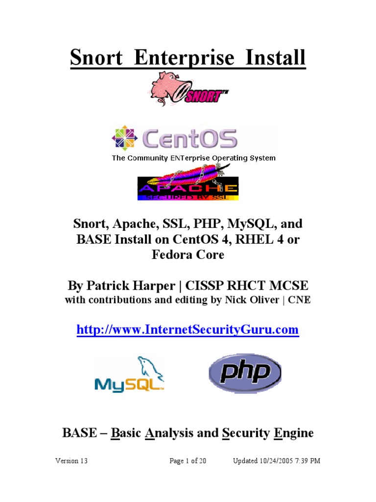 Snort and BASE On CentOS RHEL or Fedora | PDF | Superuser | Secure Shell