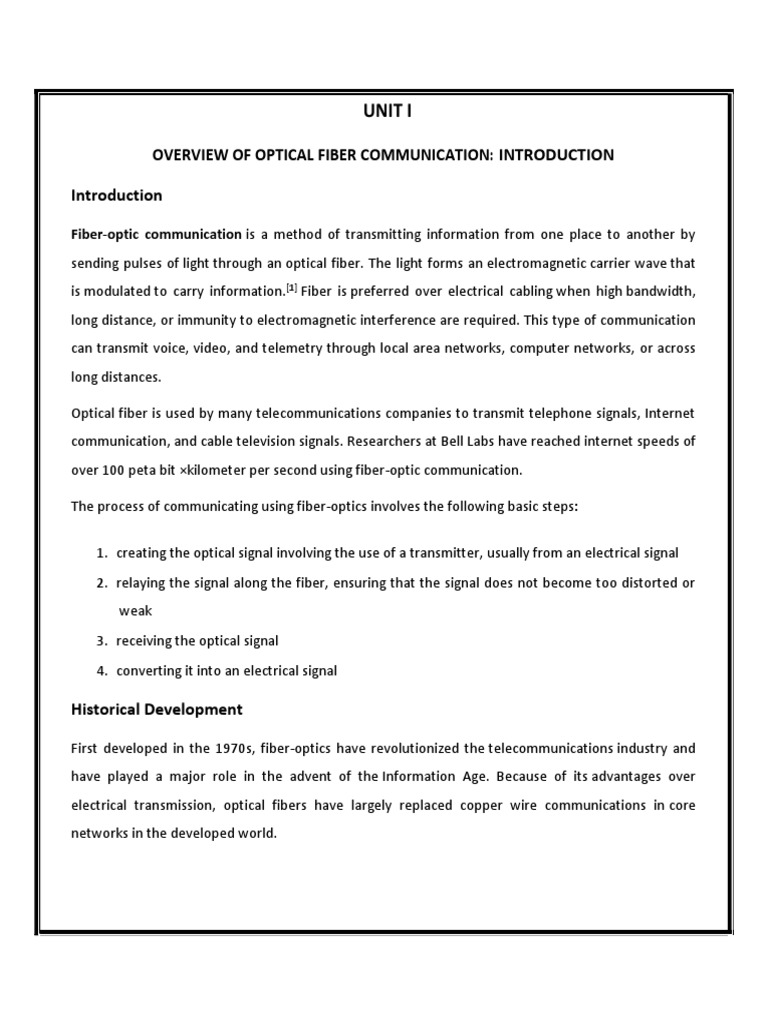 Foc Notes Reference | PDF | Optical Fiber | Fiber Optic Communication