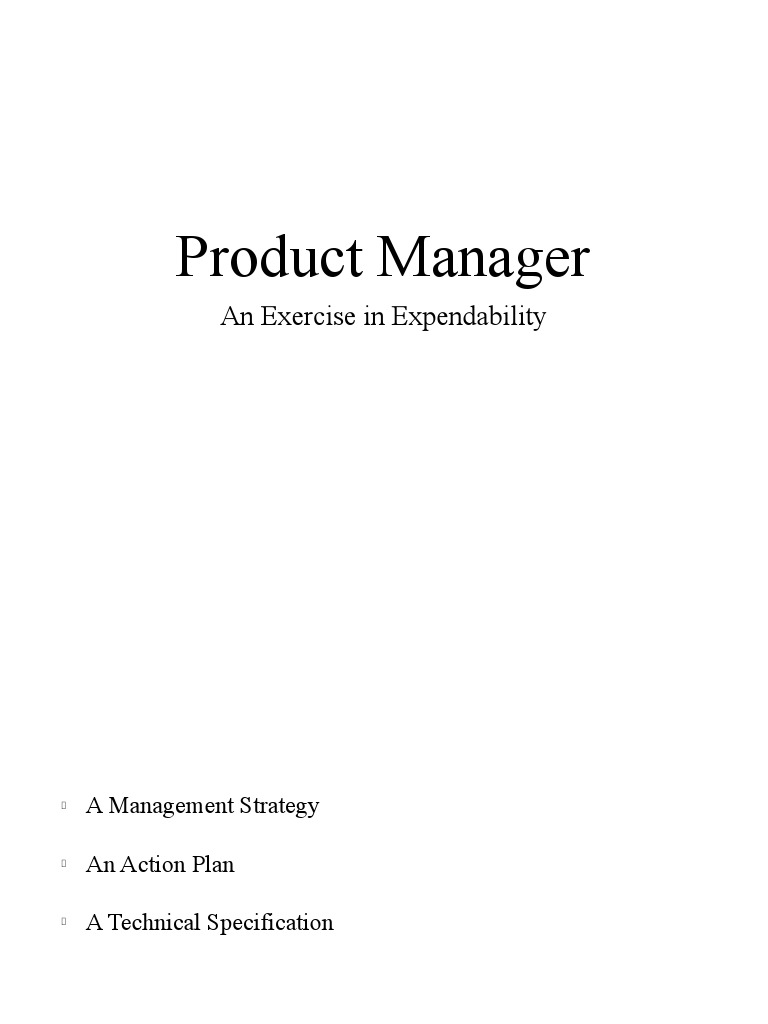Product Manager: An Exercise in Expendability | PDF | Business | Art