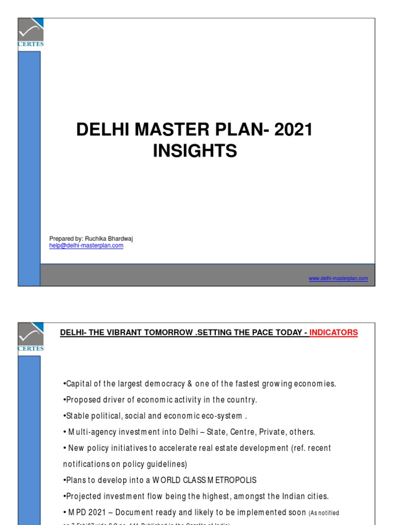 Snapshot of Delhi Master Plan 2021 | PDF | Delhi | Economies