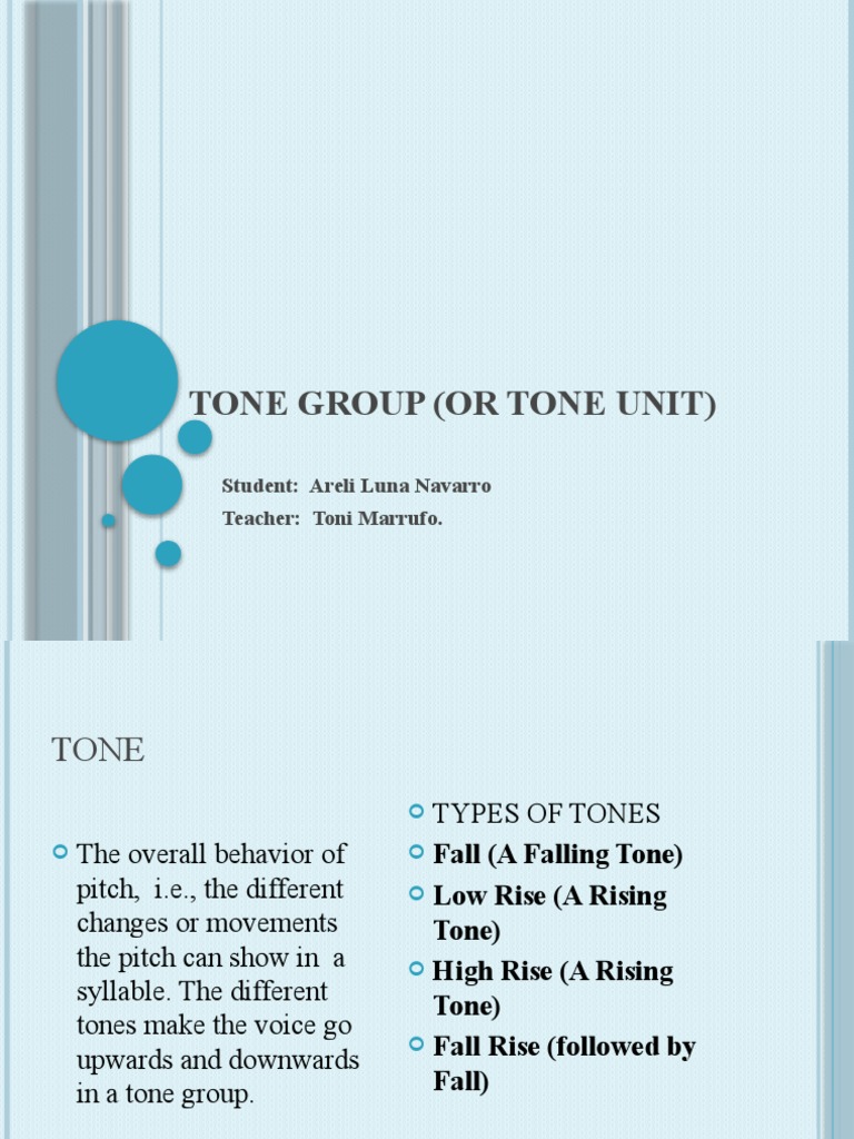 Tone Group (Or Tone Unit) | Download Free PDF | Tone (Linguistics ...