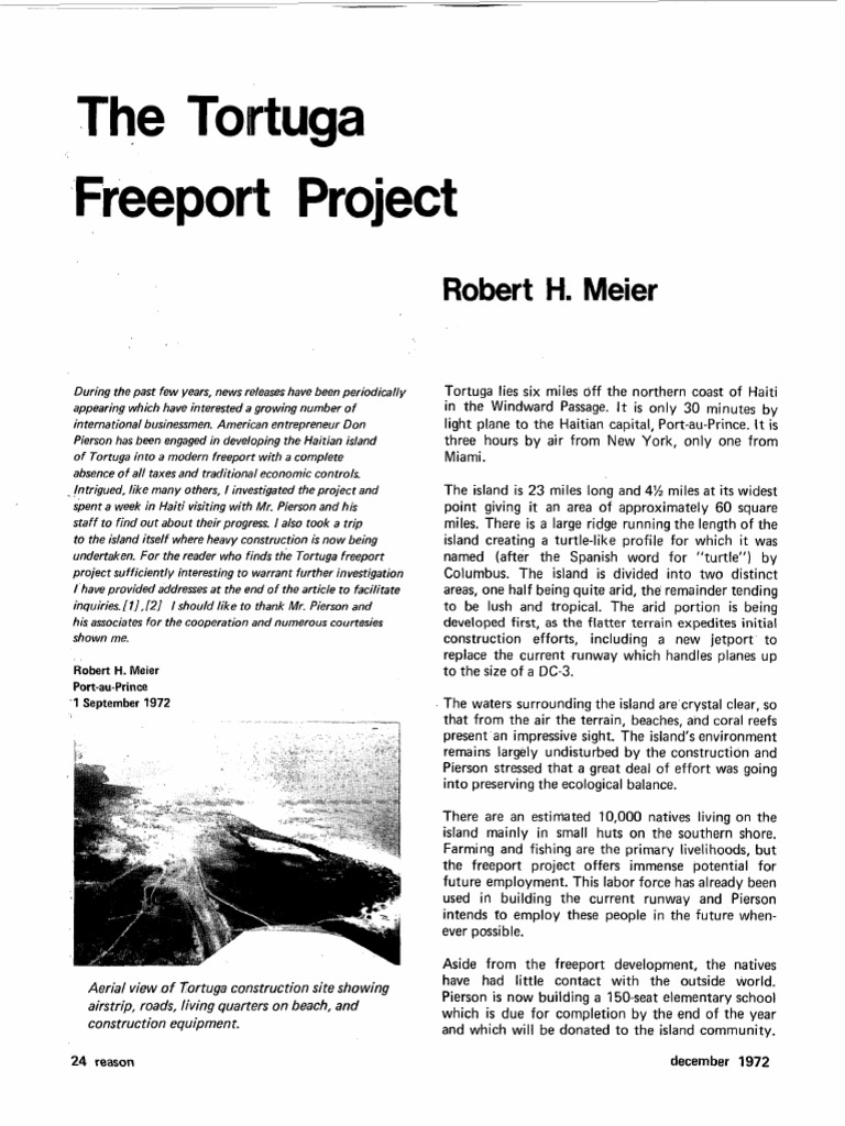 Tortuga Freeport Project Overview | PDF | Haiti | License