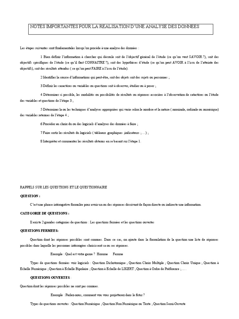 Fiche Rappel Statistique | PDF | Analyse des données | Corrélation ...