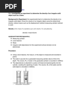 Notes - RP 05 Density - AQA Physics GCSE | PDF | Density | Volume