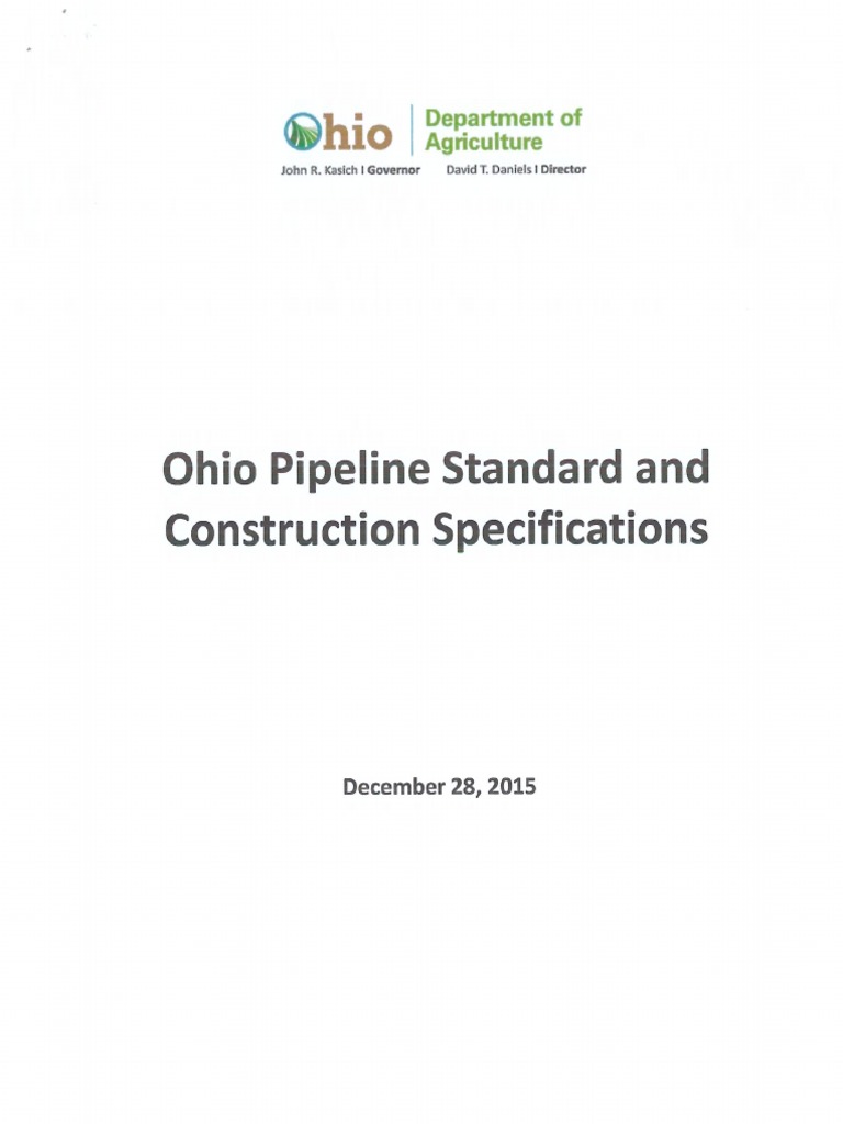 Ohio Pipeline Standard and Construction Specifications | PDF