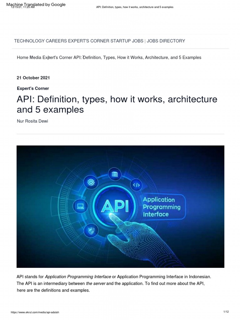 API - Pengertian, Jenis, Cara Kerja, Arsitektur, Dan 5 Contohnya Inlges ...