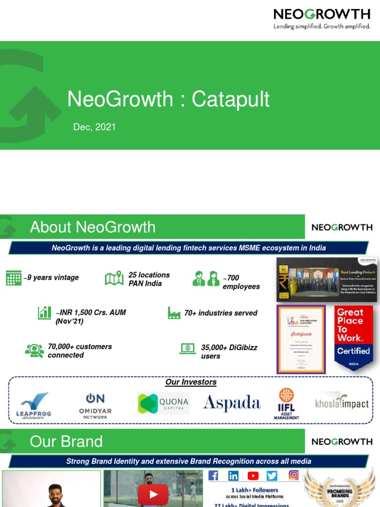 NeoGrowth: Leading Fintech for MSMEs | PDF | Financial Technology ...
