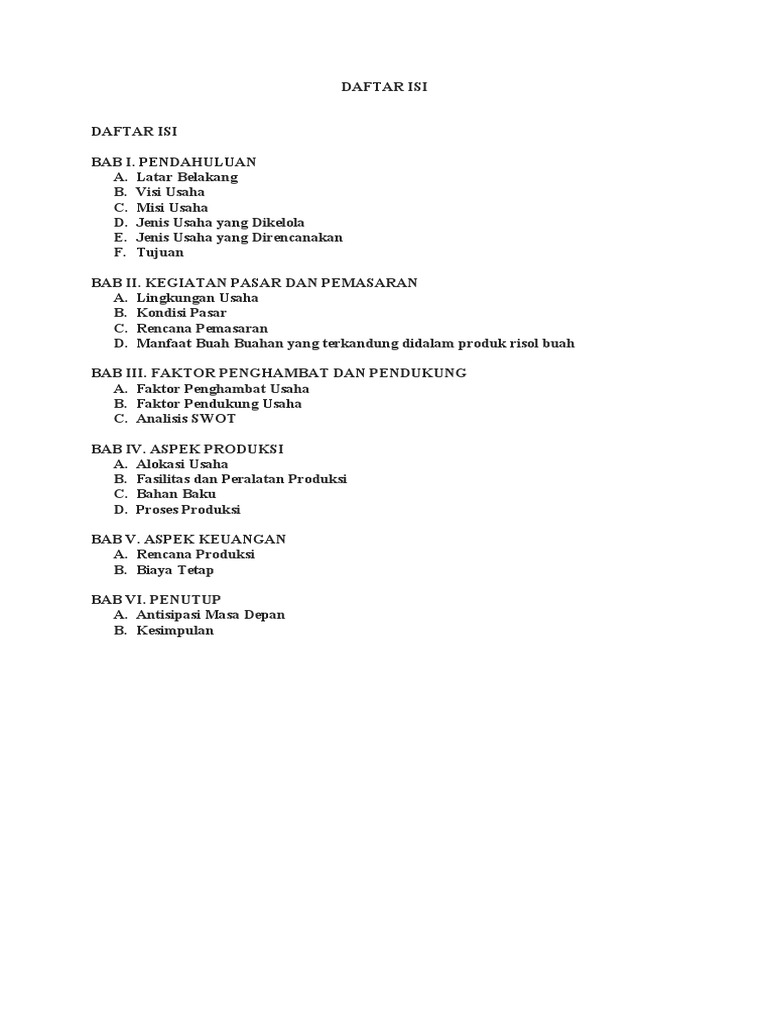 Proposal Risol Buah | PDF