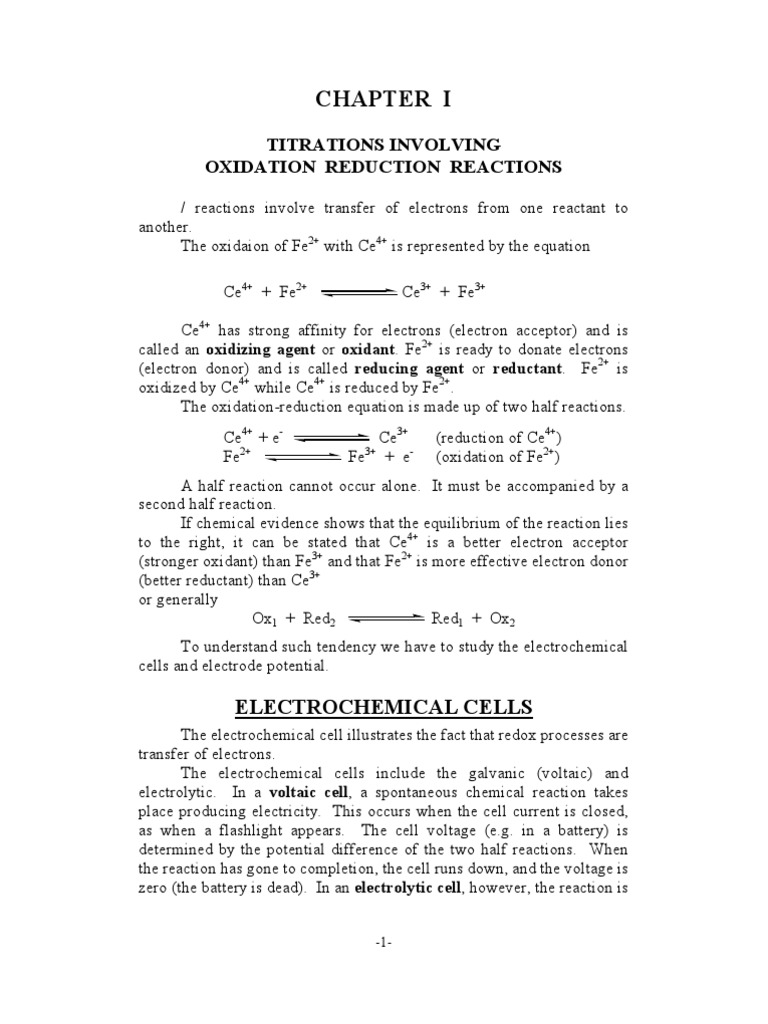 Microsoft Word - CHAPTER I | PDF | Redox | Electrochemistry