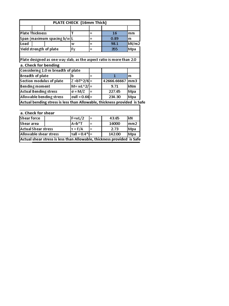 Plate Thickness Verification | PDF