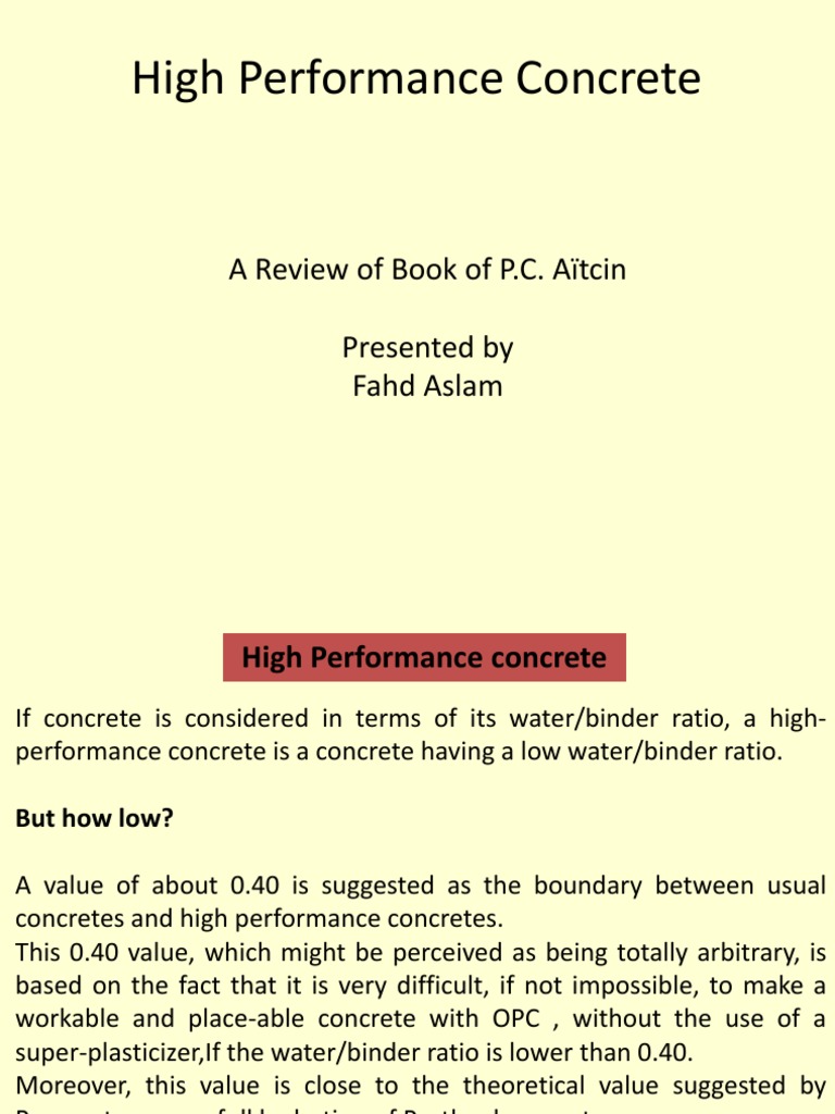 High Performance Concrete | PDF | Concrete | Cement